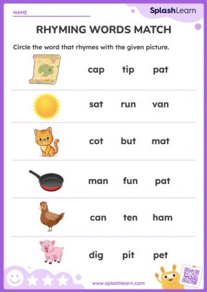 48 Rhyming Words for Kindergarten Kids