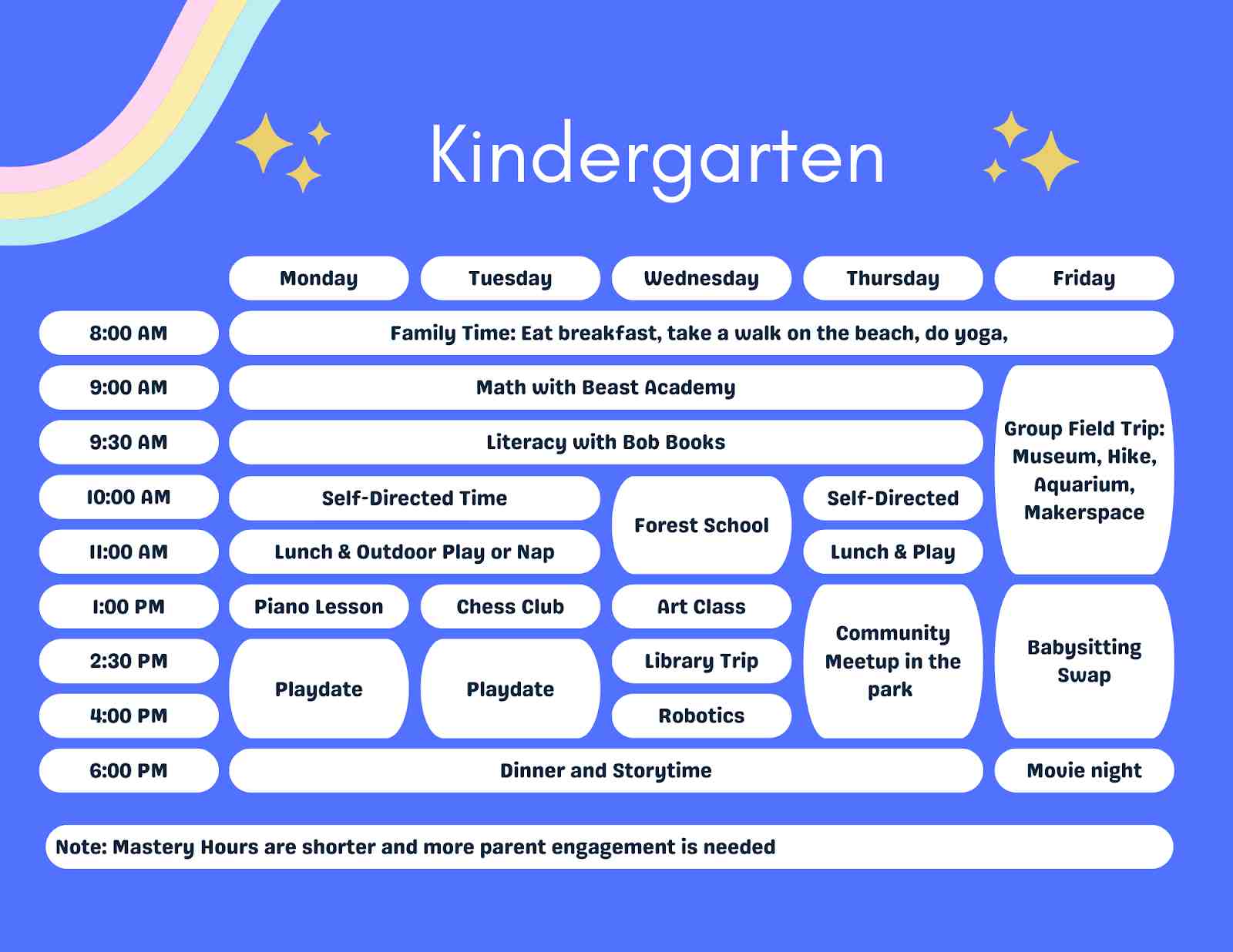 How to Prepare a Schedule for Kindergarten With Examples