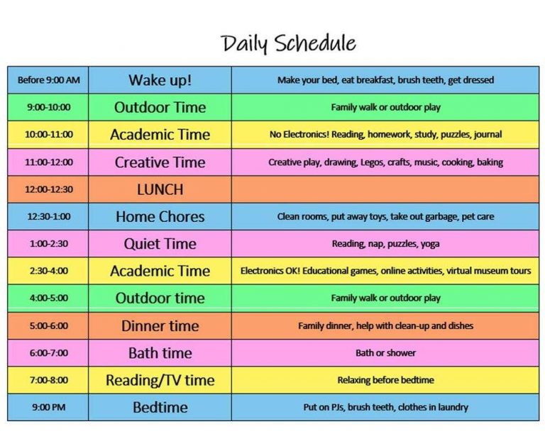 How to Prepare a Schedule for Preschoolers With Sample