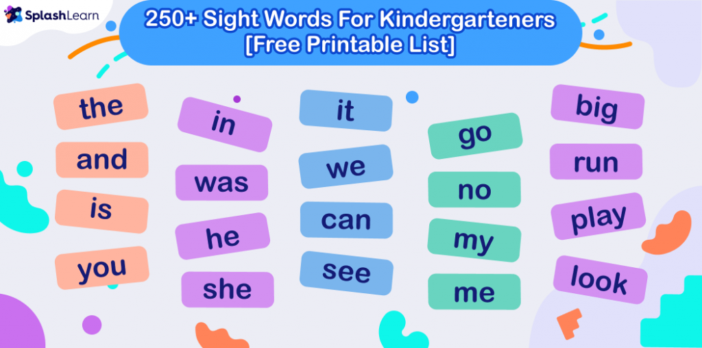 Sight Words for Kindergarten Kids: Free Printable List & Tips