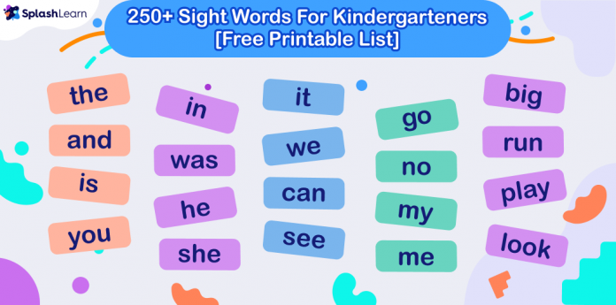 Sight Words for Kindergarten Kids: Free Printable List & Tips