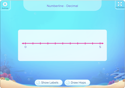 Decimals on a Number Line - Online Free Math Teaching Tool