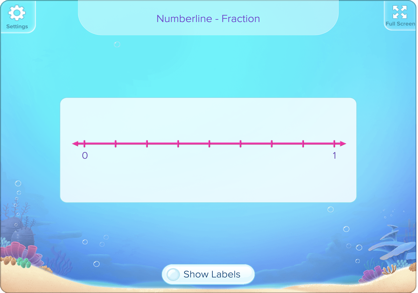 Fractions on a Number Line - Online Free Math Teaching Tool