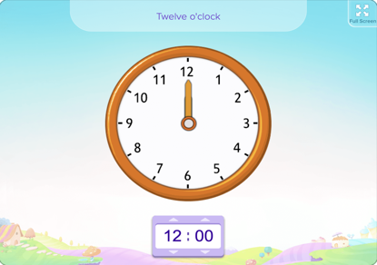 Telling Time - Online Free Math Teaching Tool